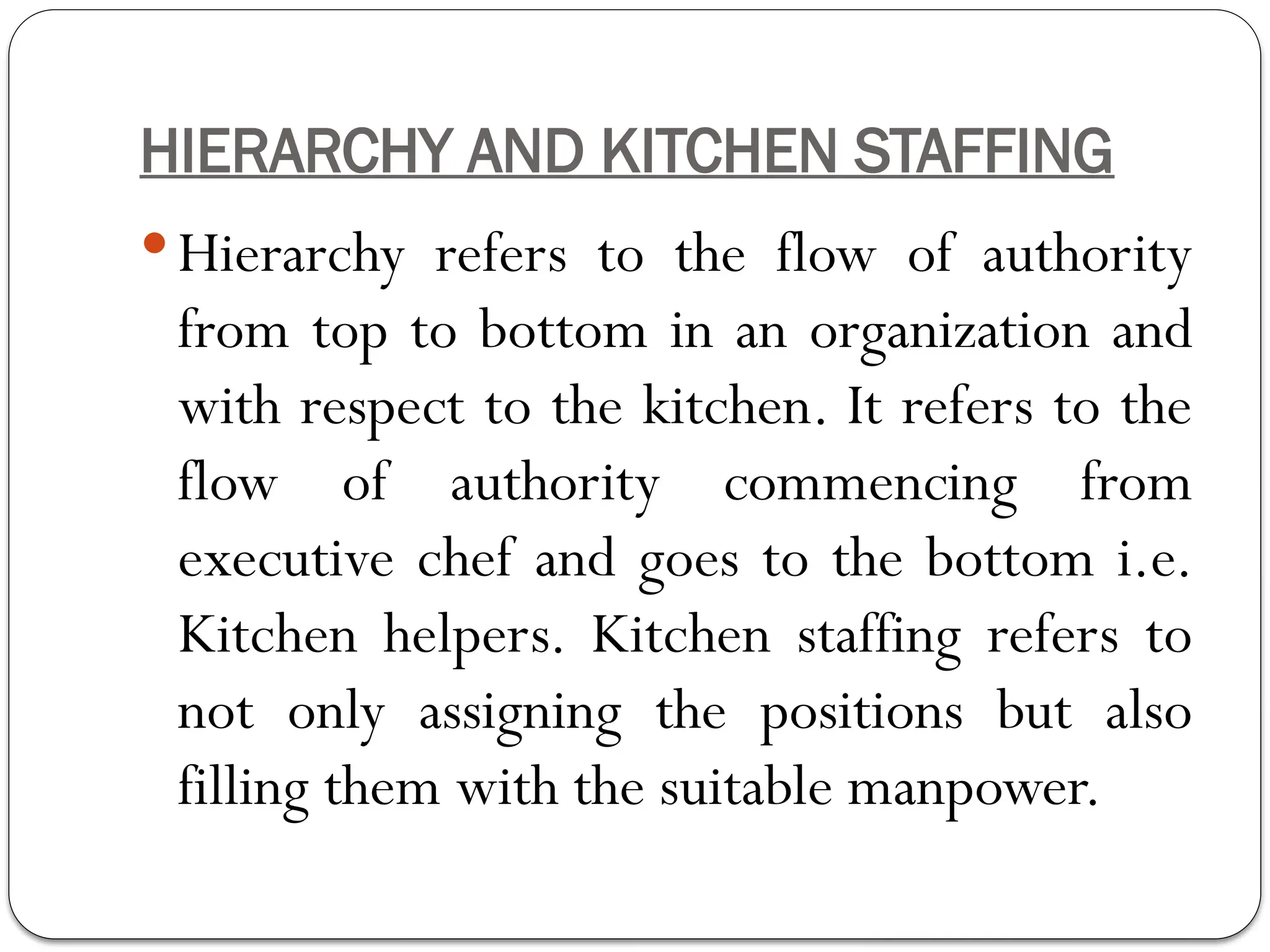Classical Brigade (kitchen hierarchy) abc | PPTX