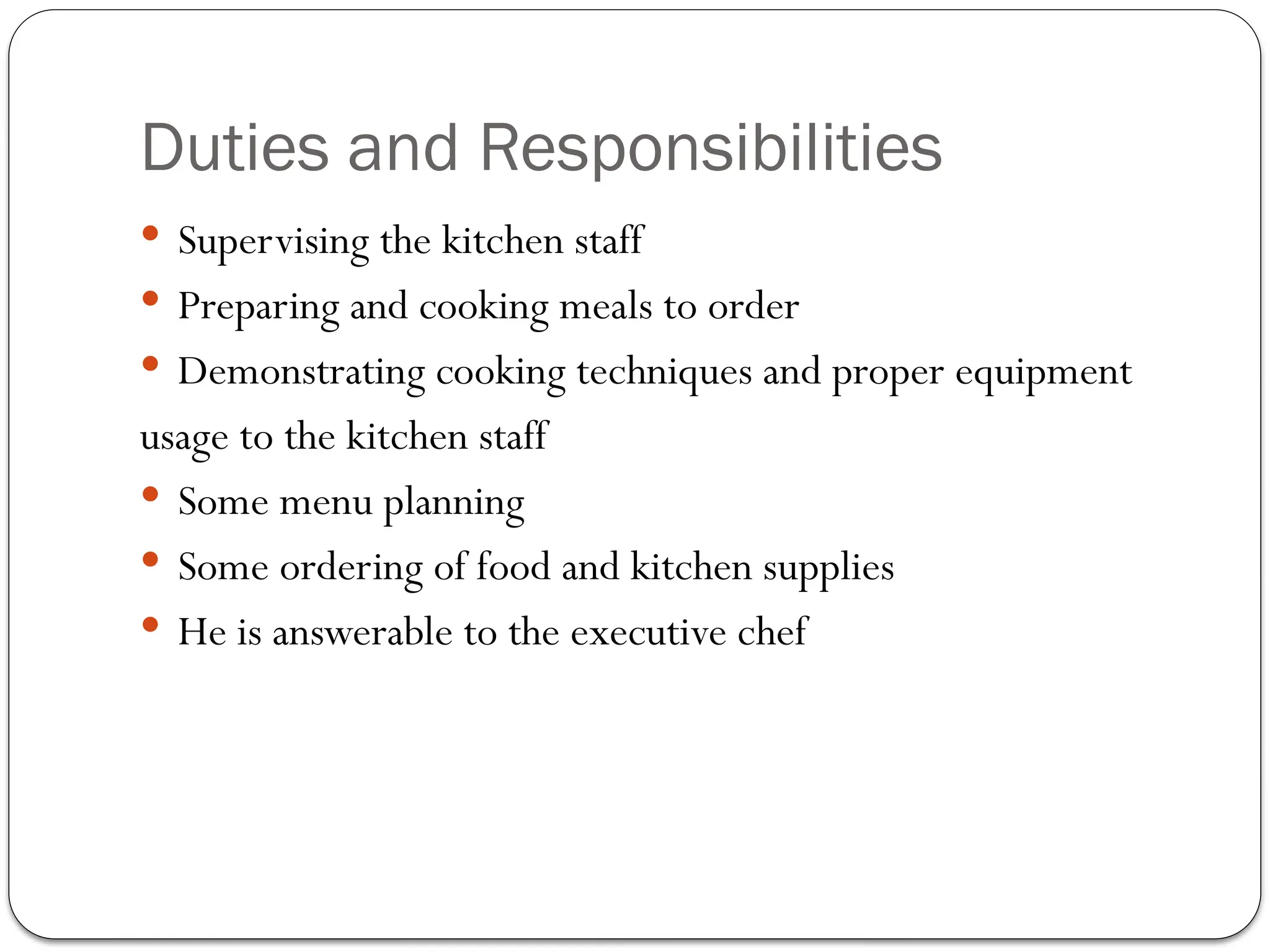 Classical Brigade (kitchen hierarchy) abc | PPTX