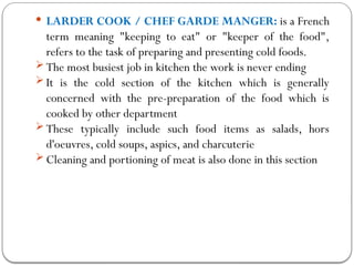 Classical Brigade (kitchen hierarchy) abc | PPTX