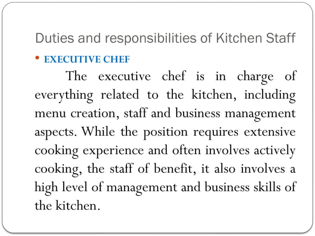 Classical Brigade (kitchen hierarchy) abc | PPTX