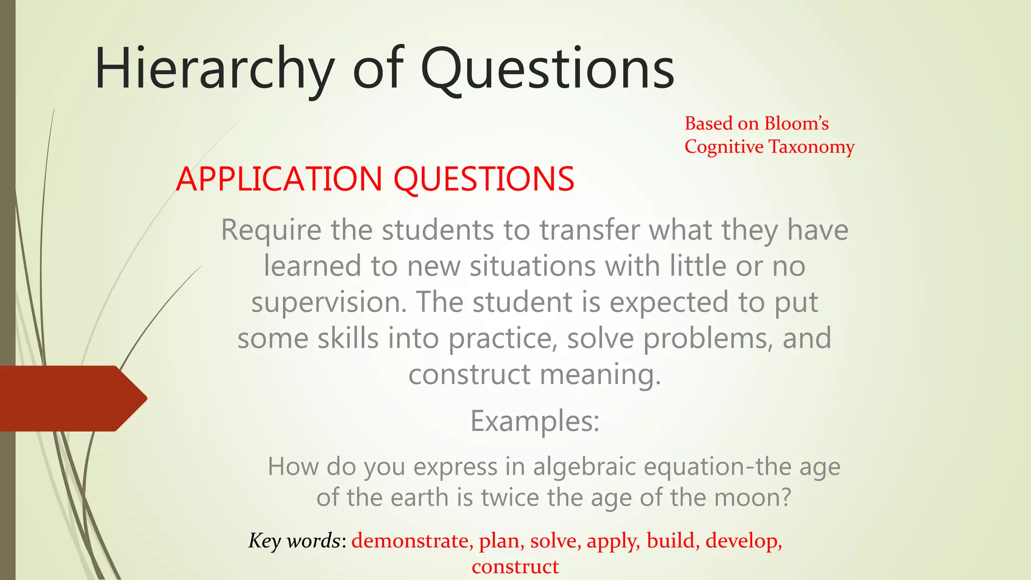 Bloom's Hierarchy of Questions | PPTX