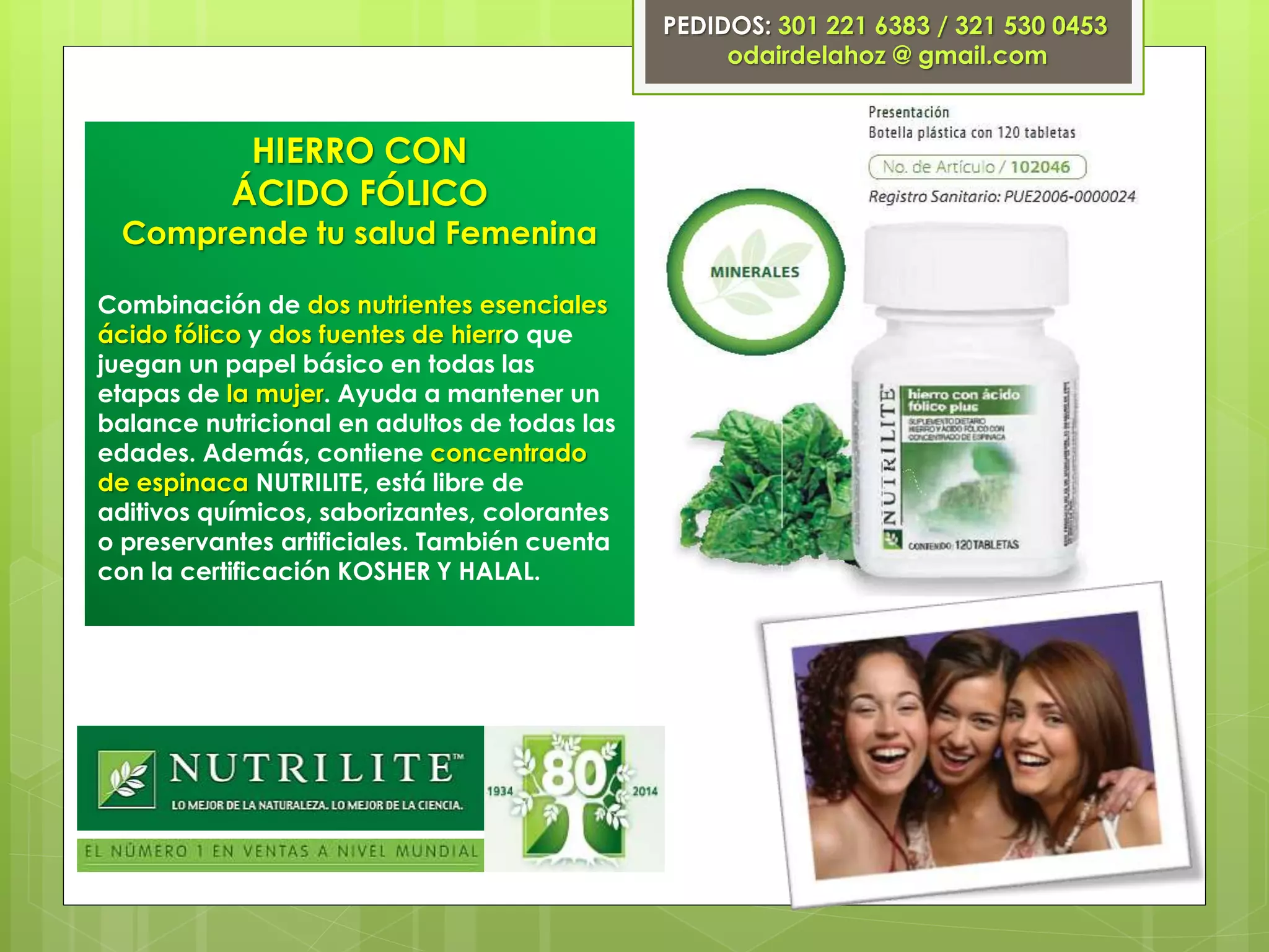Hierro con Acido Fólico de Nutrilite | PPTX