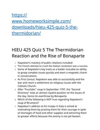 HIEU 425 Quiz 5 The Thermidorian Liberty.docx
