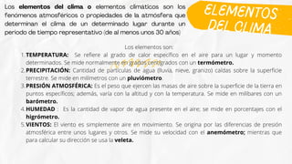 Clima y tiempo. Elementos y factores de clima | PDF