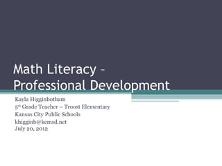 Math Literacy | PPT