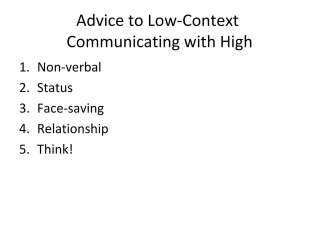 L 2 High And Low Context Cultures | PPT