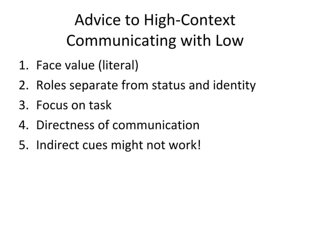 L 2 High And Low Context Cultures | PPT