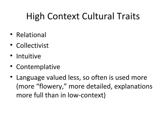 L 2 High And Low Context Cultures | PPT