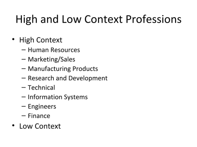 L 2 High And Low Context Cultures | PPT