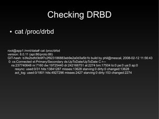 High Availability With DRBD & Heartbeat | PDF
