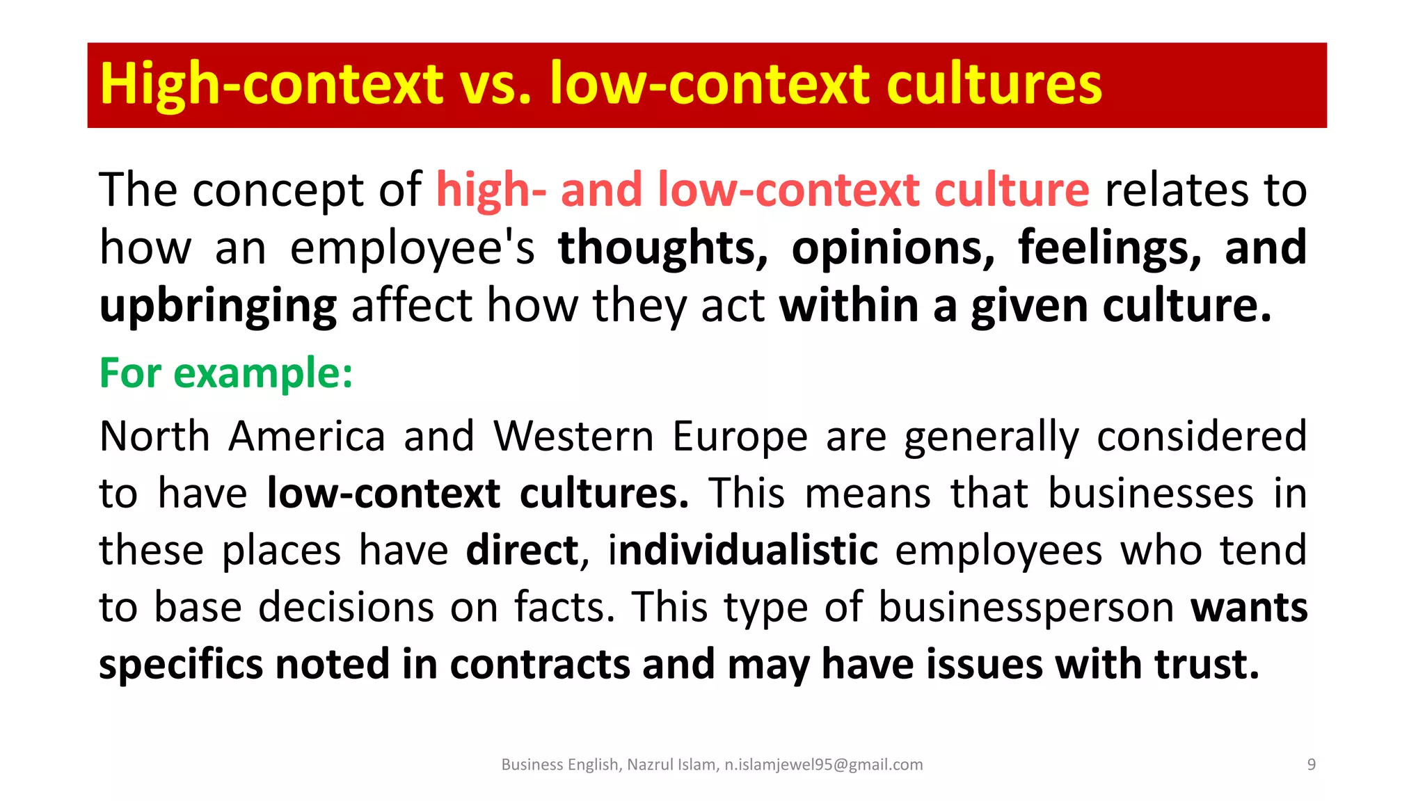 High context vs. low-context cultures | PPTX
