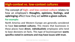 High context vs. low-context cultures | PPTX