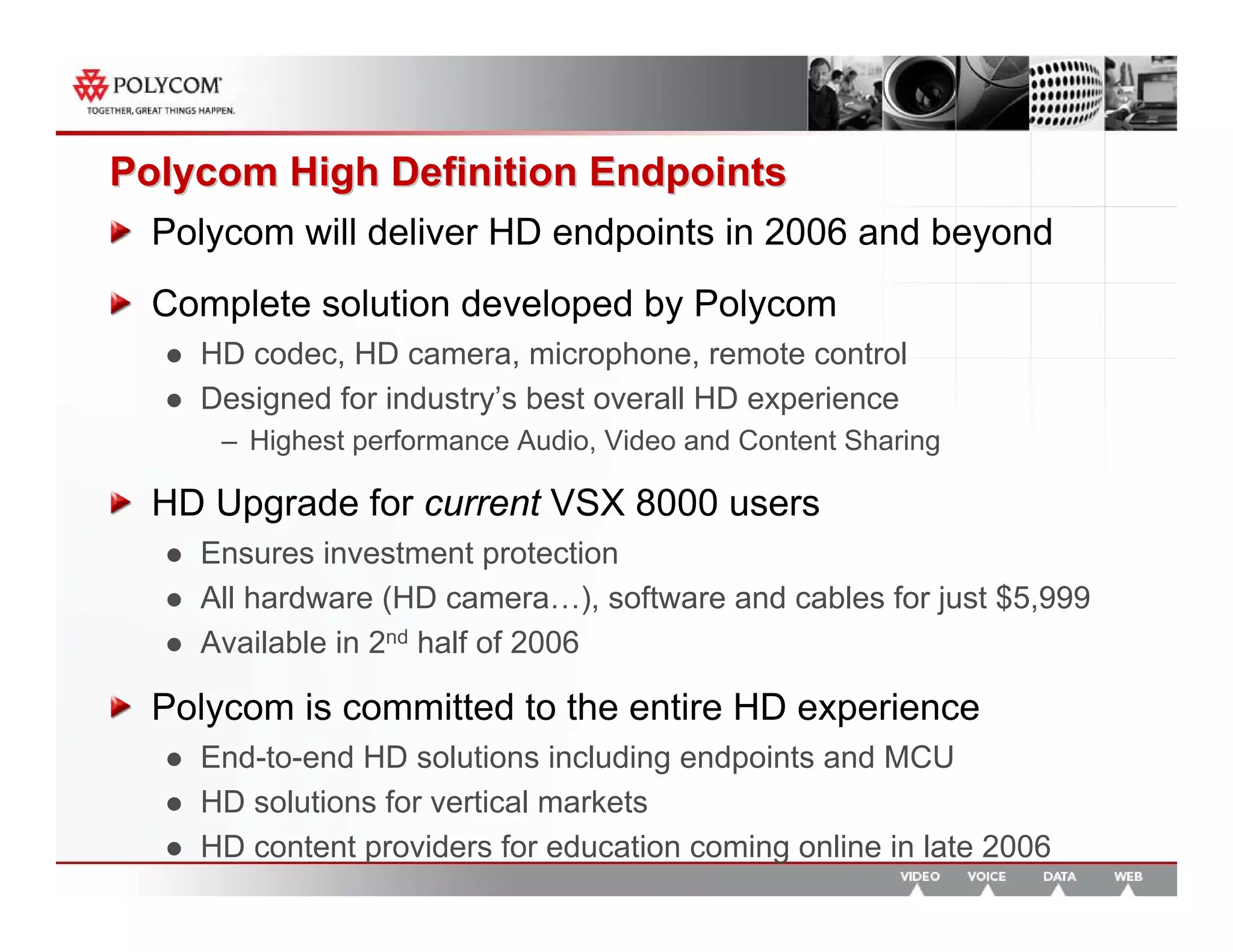 High Definition Video Conferencing End-to-end | PDF