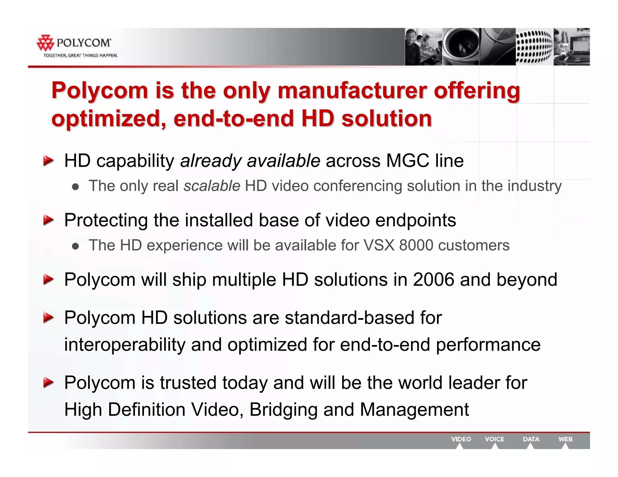 High Definition Video Conferencing End-to-end | PDF