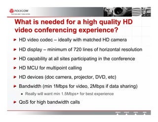 High Definition Video Conferencing End-to-end | PPT