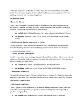 High-Demand Industries in Canada Job Opportunities for Immigrants in ...