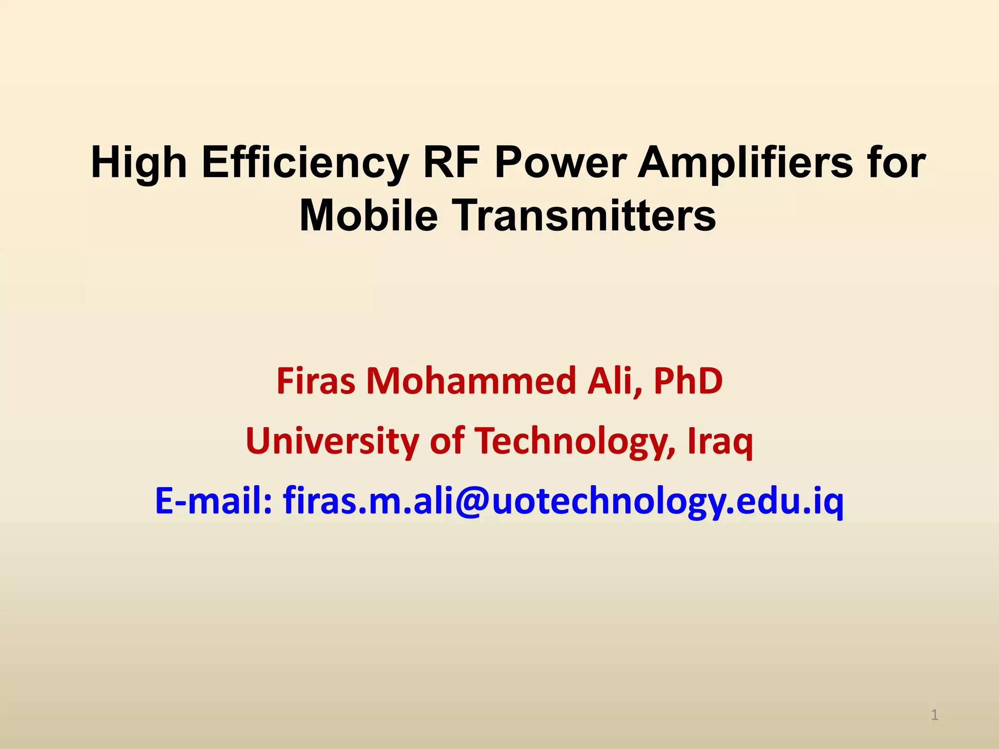 High-Efficiency RF Power Amplifiers.pptx