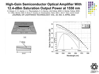 High gain semiconductor optical amplifiers | PPT