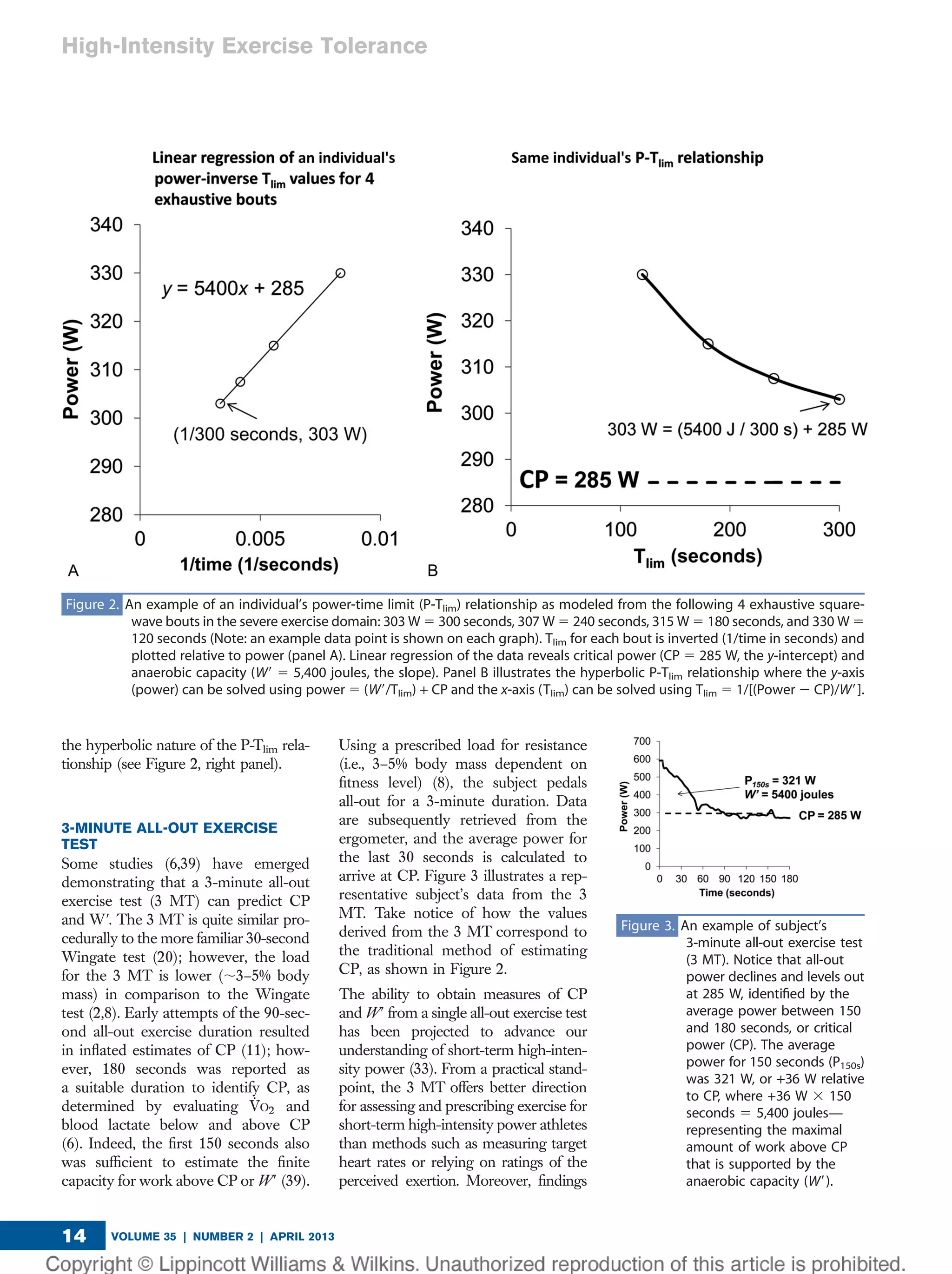 High intensity exercise tolerance | PDF