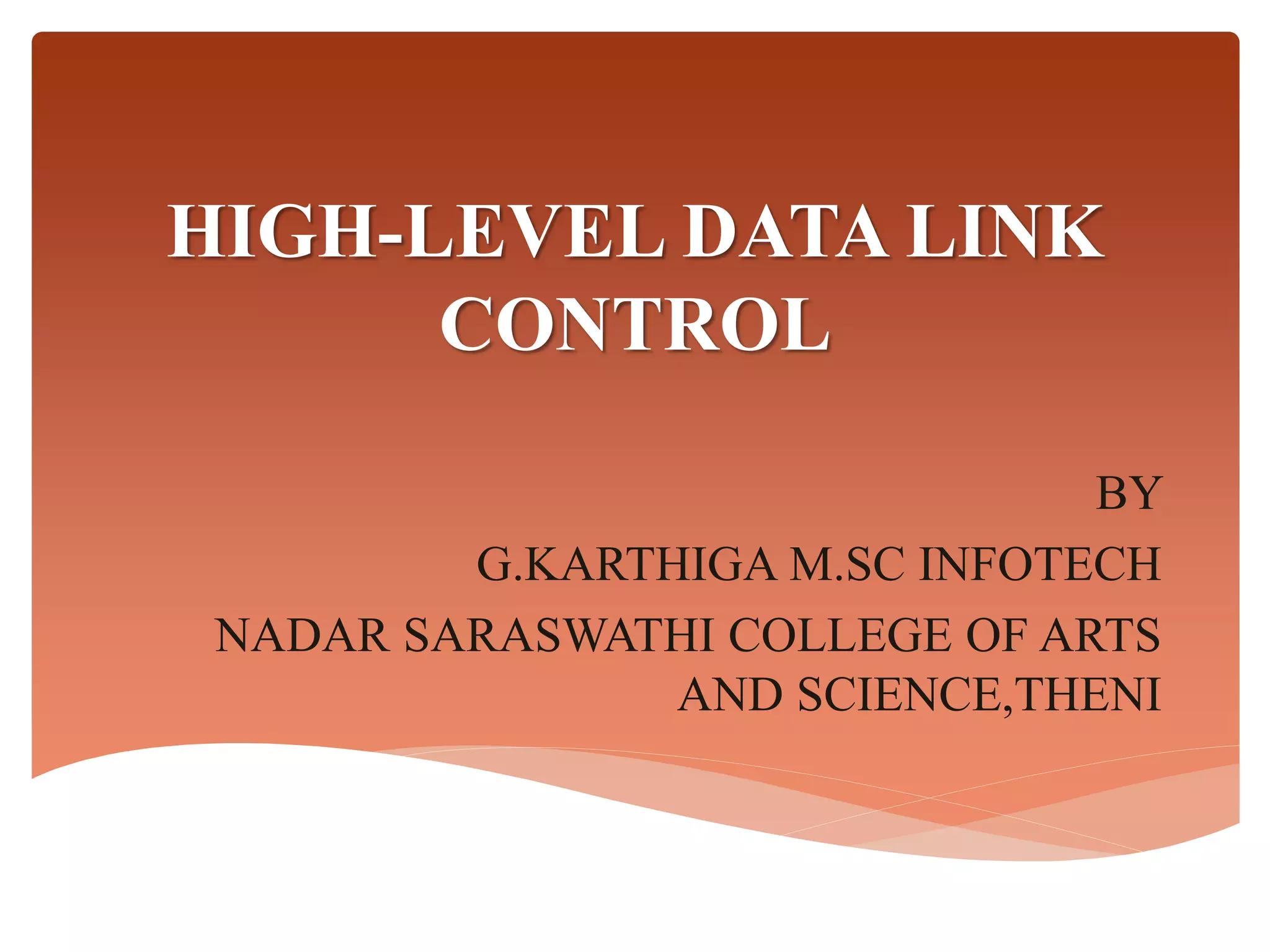 High Level Data Link Control Pptx Computer Networking Computing
