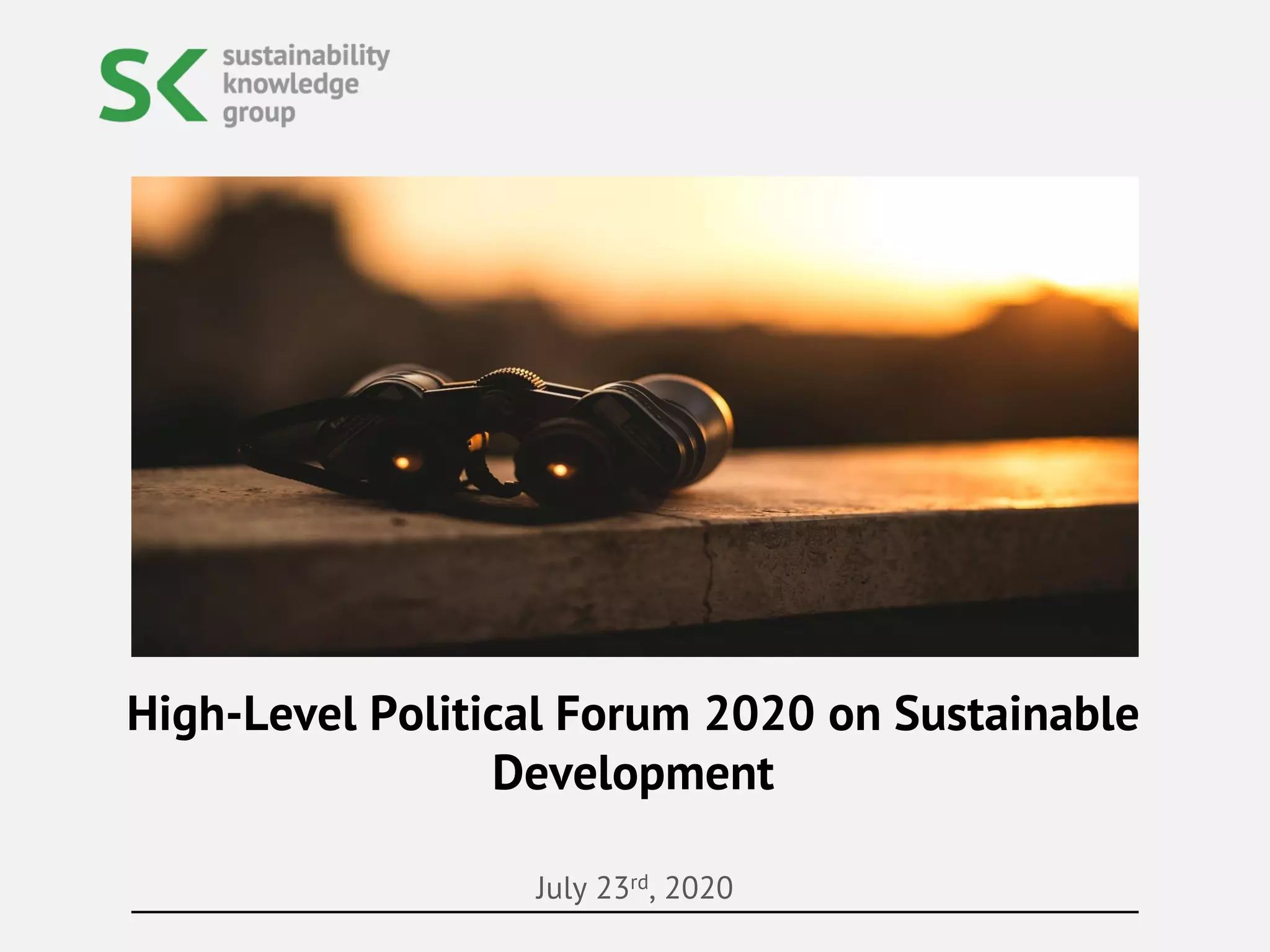 High-Level Political Forum 2020 on Sustainable Development | PDF