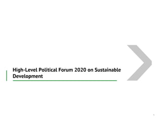 High-Level Political Forum 2020 on Sustainable Development | PDF