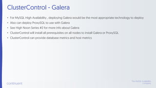 Webinar Slides: MySQL HA/DR/Geo-Scale - High Noon #7: ClusterControl | PDF