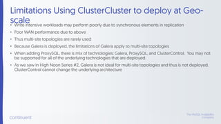 Webinar Slides: MySQL HA/DR/Geo-Scale - High Noon #7: ClusterControl | PDF
