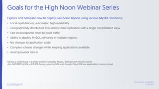 Webinar Slides: MySQL HA/DR/Geo-Scale - High Noon #7: ClusterControl | PDF