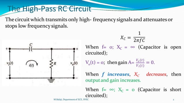 high-pass RC circuit.pptx | Consumer Electronics | Technology & Computing