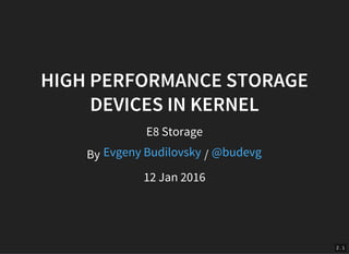 High Performance Storage Devices in the Linux Kernel | PDF
