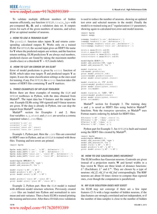 High performance extreme learning machines a complete toolbox for big ...