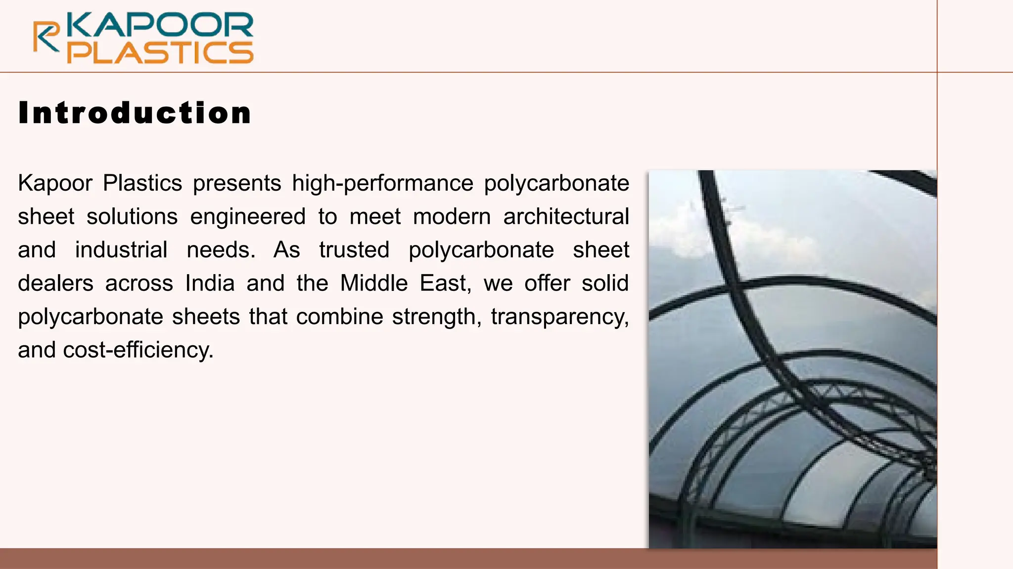 High-Performance Polycarbonate Sheet Solutions by Kapoor Plastics | PPTX
