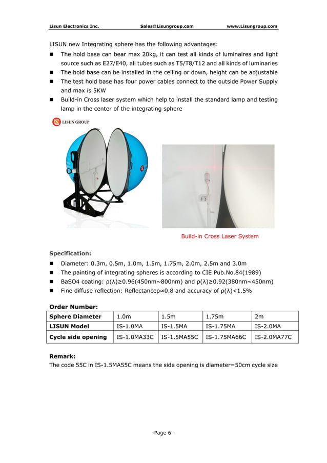 High precision-spectroradiometer-integrating-sphere-system-9000b | PDF