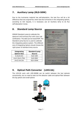 High precision-spectroradiometer-integrating-sphere-system-9000b | PDF