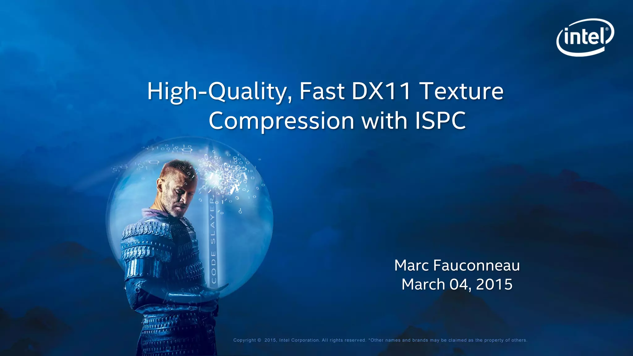 How to create a high quality, fast texture compressor using ISPC | PDF