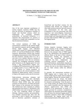 High resolution bound-fluid, free-fluid and total porosity w | PDF