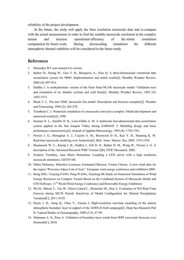 meteodynWT meso coupling downscaling regional planing | PDF