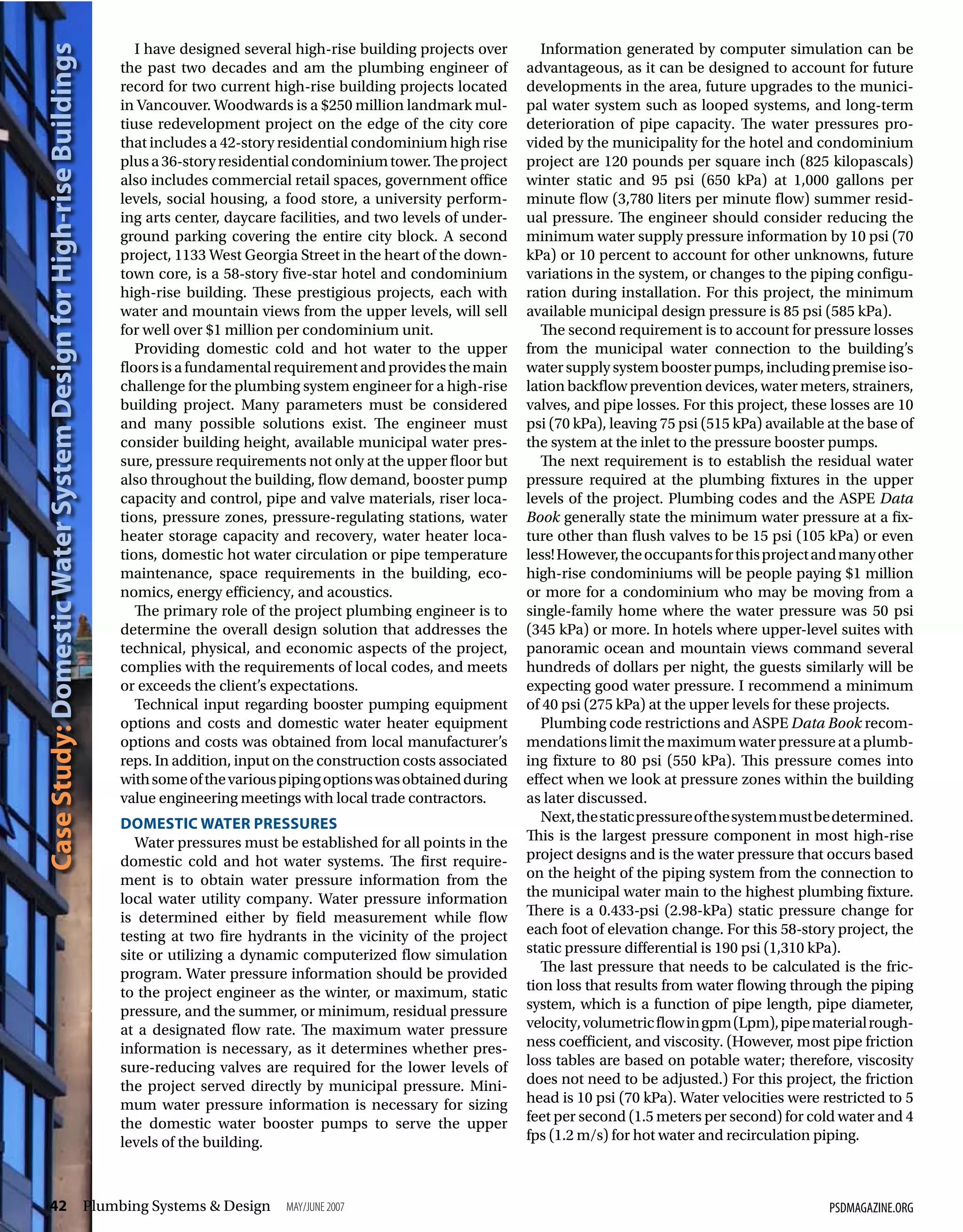 High rise plumbing design by aspe | PDF