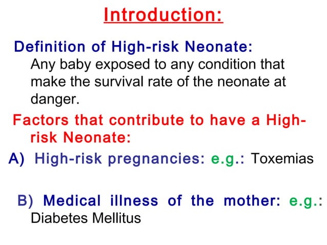 High risk neonate | PPT | Pregnancy | Reproductive Health