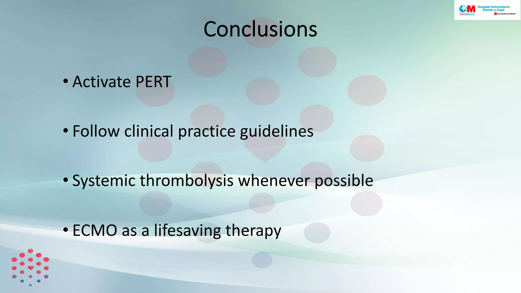 High risk pulmonary embolism , Dr David Jimenez | PDF
