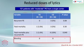 High risk pulmonary embolism , Dr David Jimenez | PDF