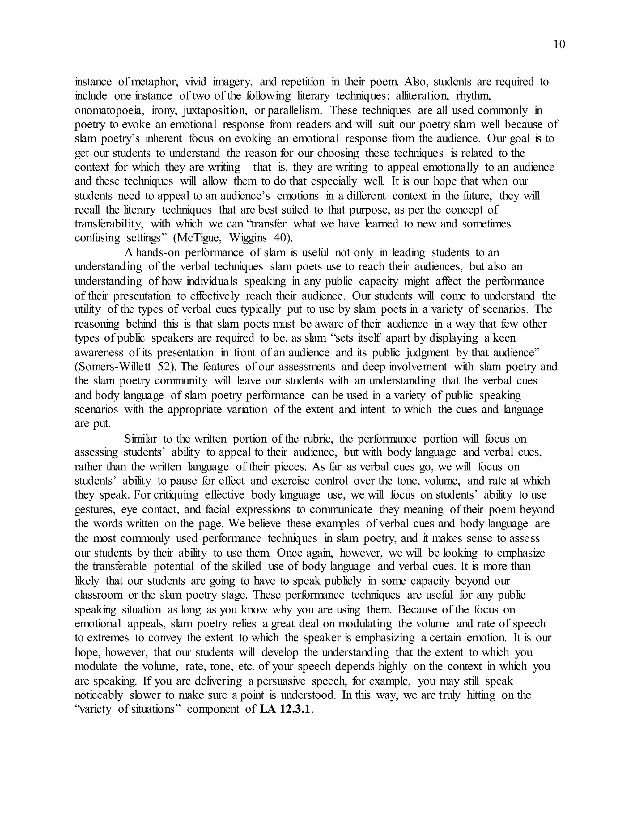 High school-unit-slam-poetry | DOCX