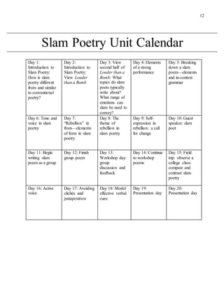 High school-unit-slam-poetry | DOCX