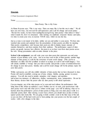 High school-unit-slam-poetry | DOCX