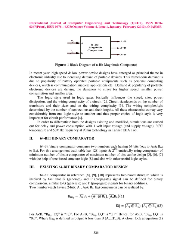 High speed 64-bit binary comparator using new approach | PDF