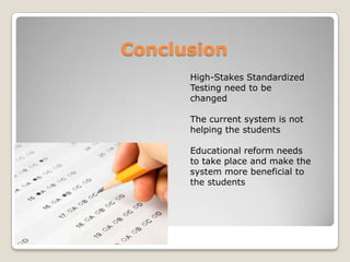 High Stakes Standardized Testing | PPTX