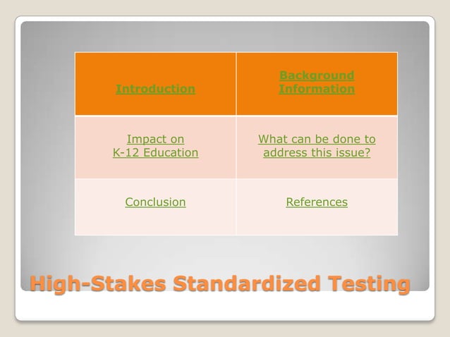 High Stakes Standardized Testing | PPTX