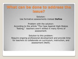 High Stakes Standardized Testing | PPTX