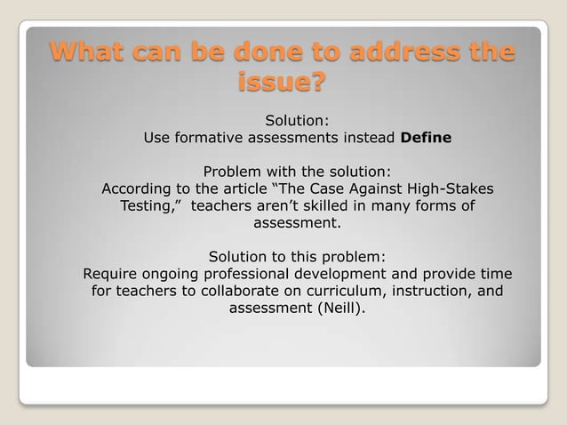High Stakes Standardized Testing | PPTX